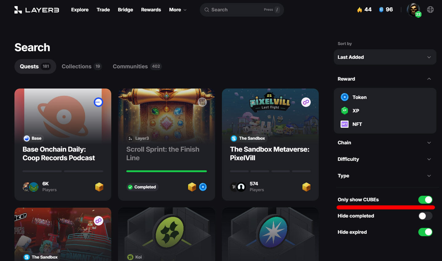 The Infinity CUBEs Campaign от Layer3 (розыгрыш $500000)